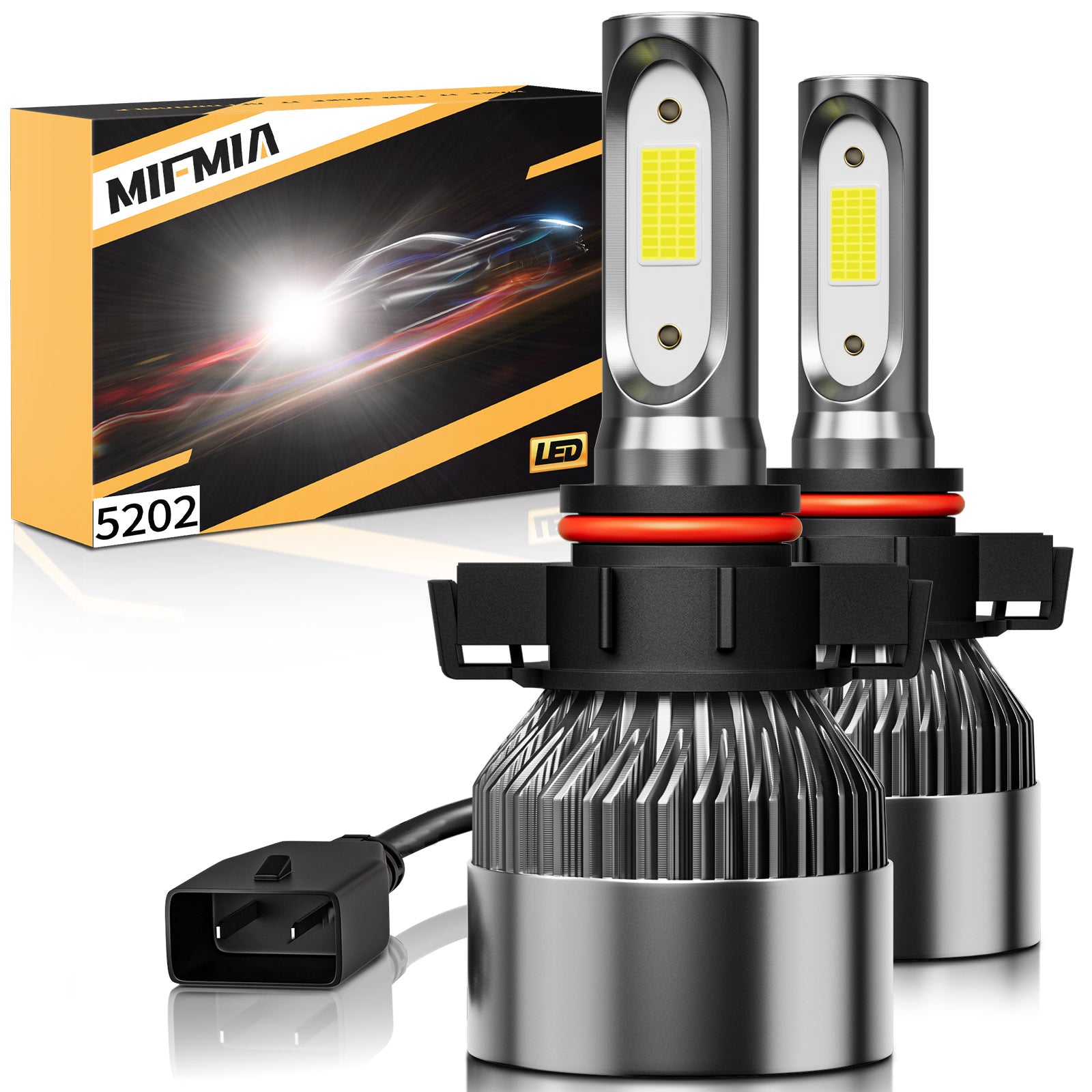 MIFMIA 5202 5201 PS19W PS24W LED Fog Light Bulbs, 15000LM 500% Brighte